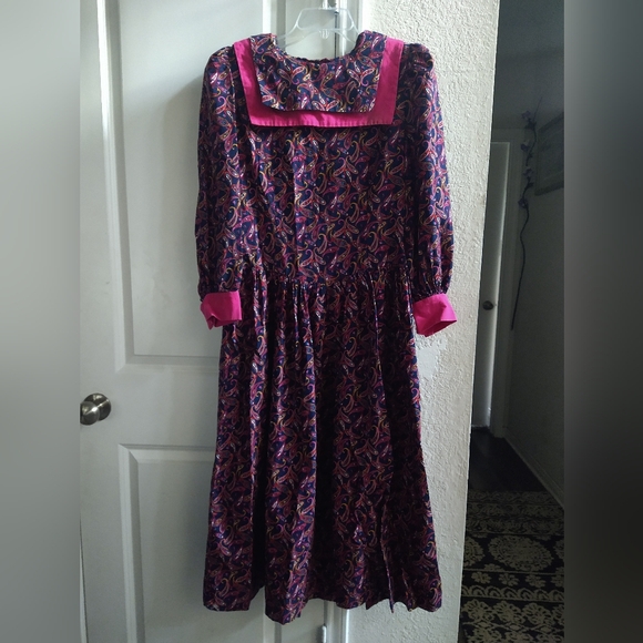 Lisa Nicole | Dresses | Vintage 9s Lisa Nicole Long Sleeve Paisley ...